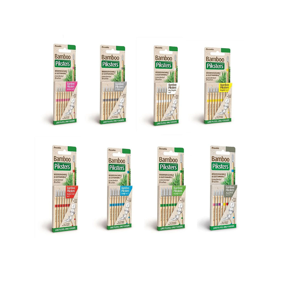 Piksters Bamboo STRAIGHT Handle Interdental Brushes 8pk - Size 00 Pink ...