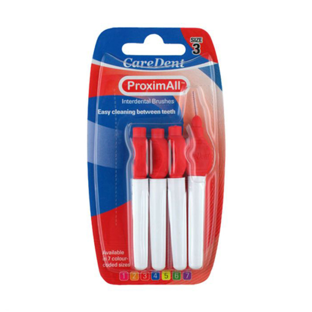 Caredent ProximAll Interdental Brush 4pk - Size 3 Red | The House of Mouth™