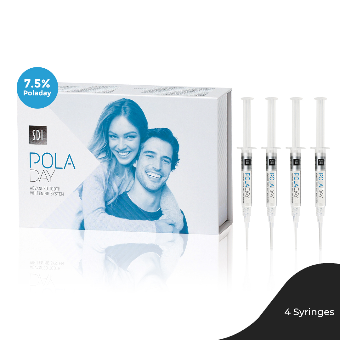 Poladay 7.5% Hydrogen Peroxide Teeth Whitening Gel 4 x 1.3gram Syringes | The House of Mouth™